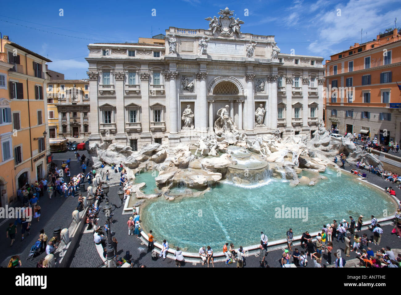 Italy Rome The Trevi Fountain elevated view Stock Photo - Alamy