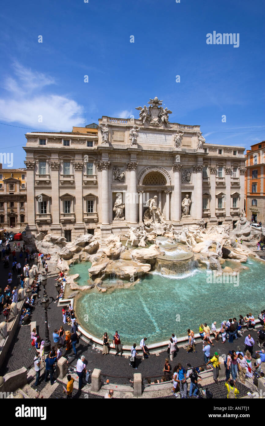 Italy Rome The Trevi Fountain elevated view Stock Photo - Alamy