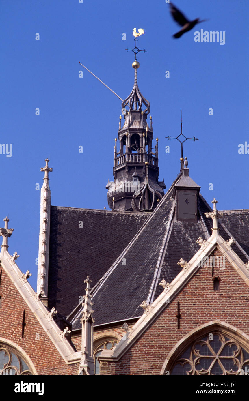 Detail of the soaring decorated gables and the tower of Amsterdam s ...