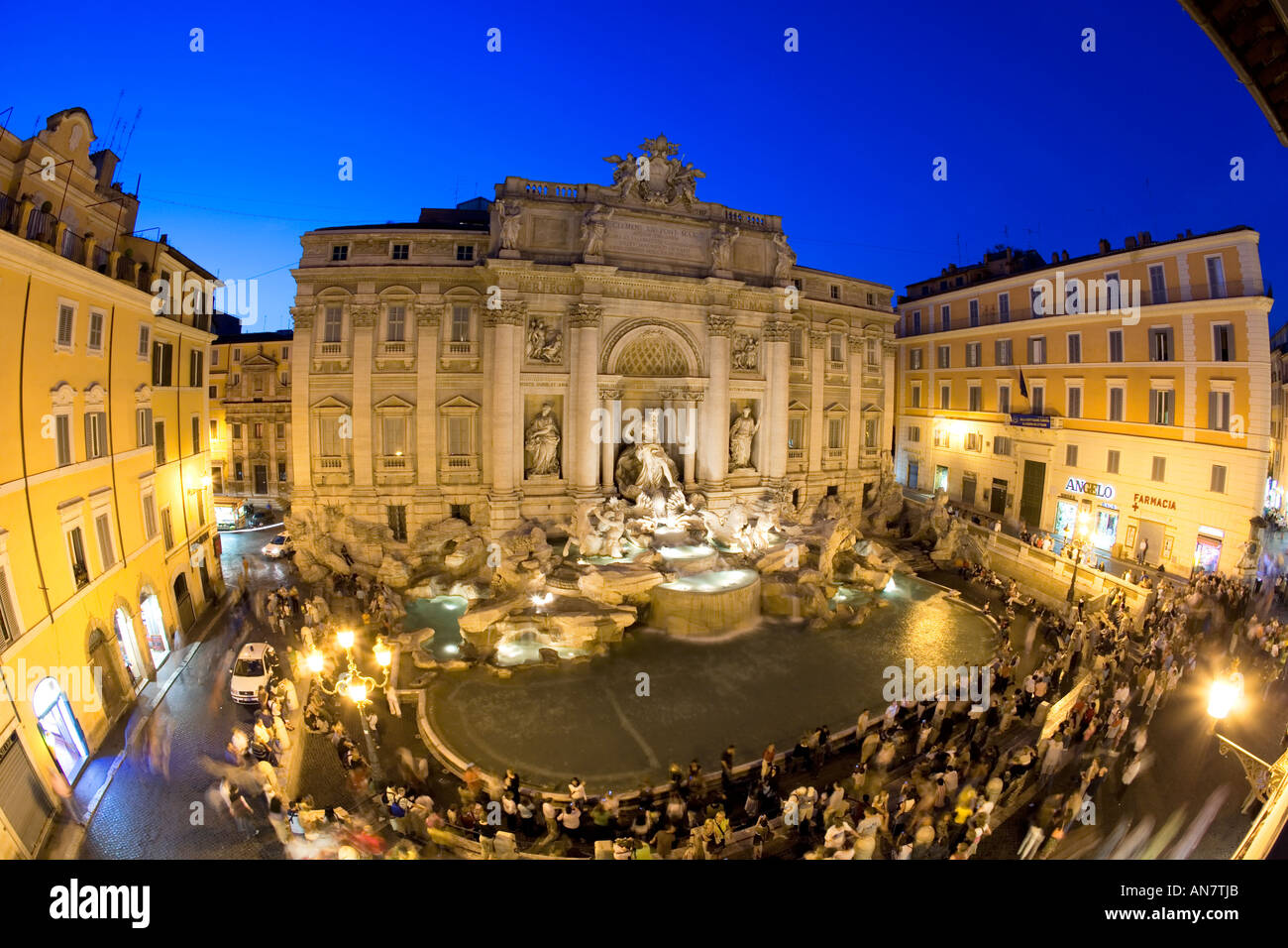 Italy Rome The Trevi Fountain elevated view Stock Photo - Alamy