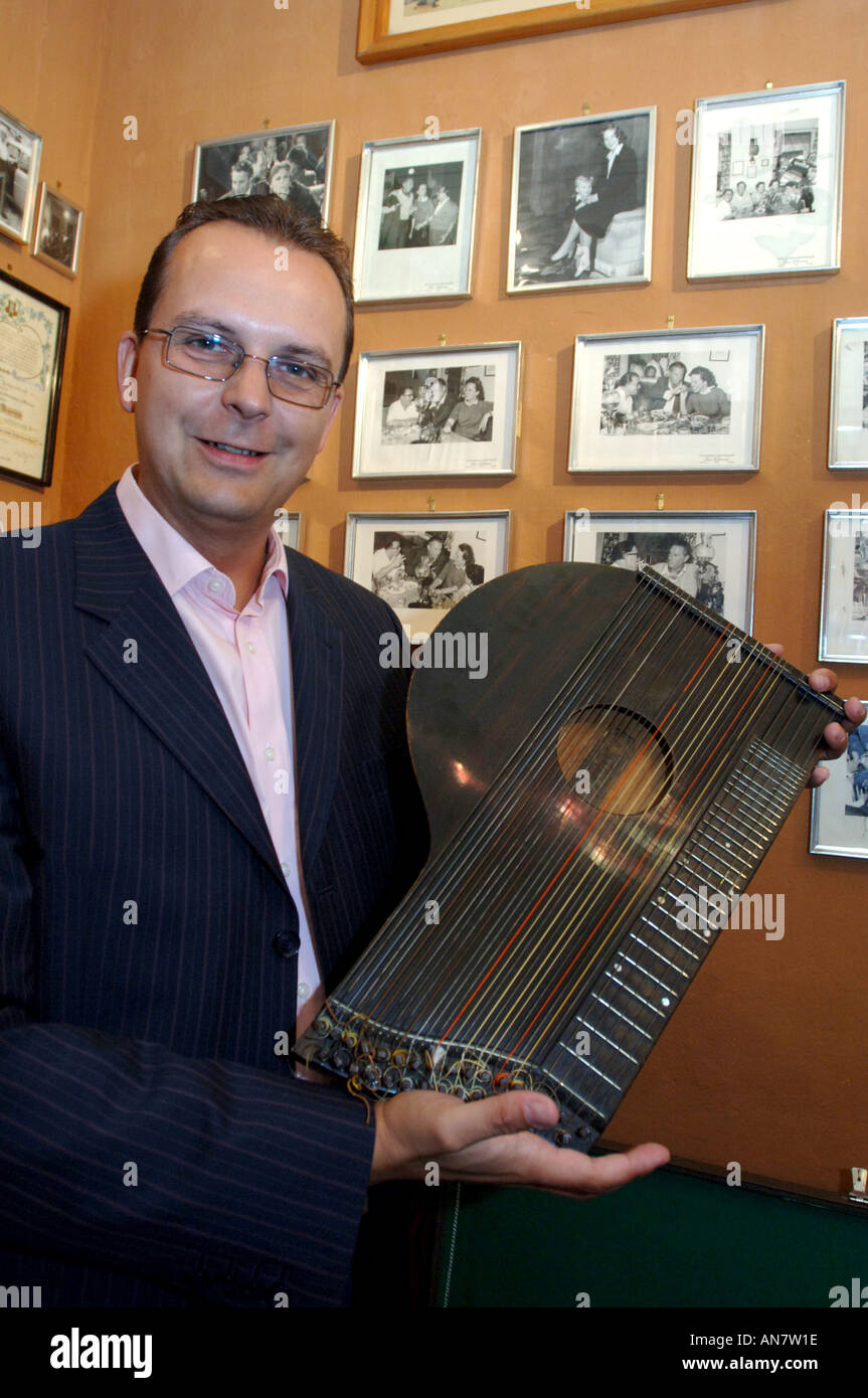 The zither used in the film The Third Man, on display at The Third Man ...