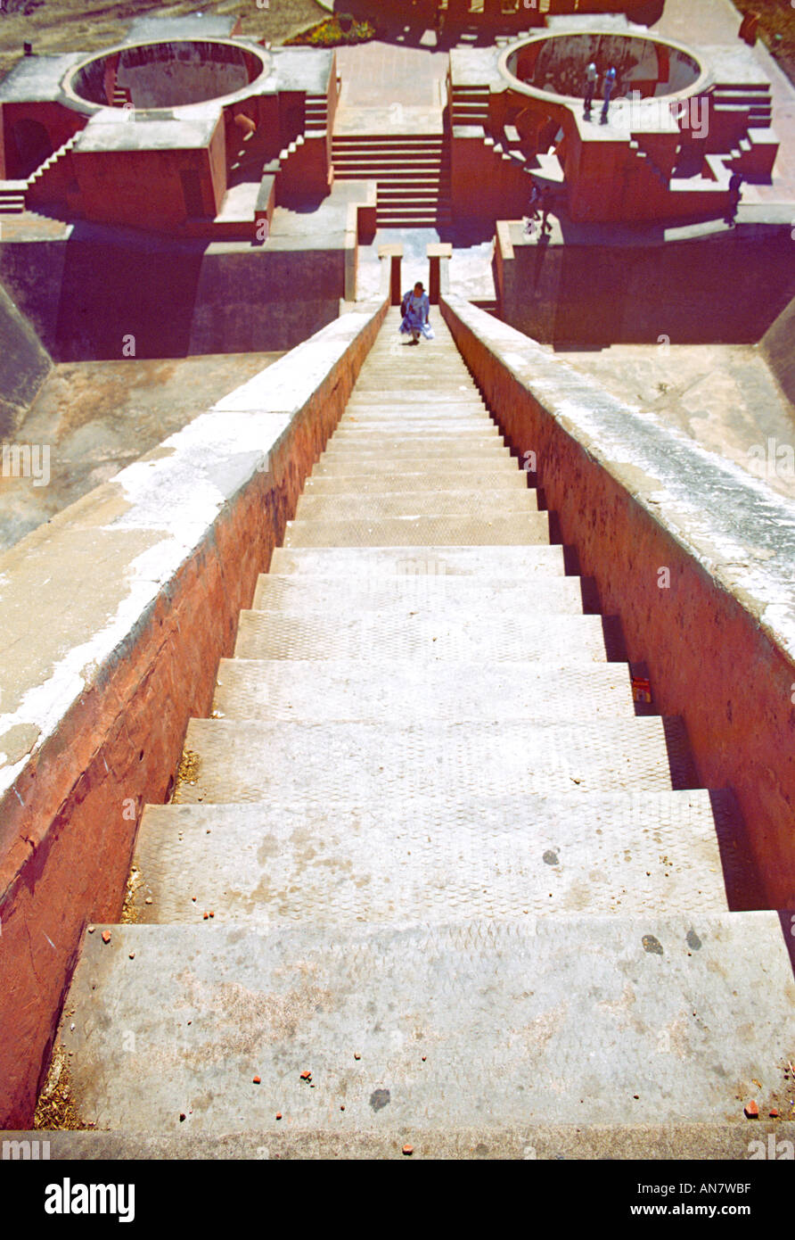 Flight of stairs of the Ancient Observatory Jantar Mantar, Delhi, India ...