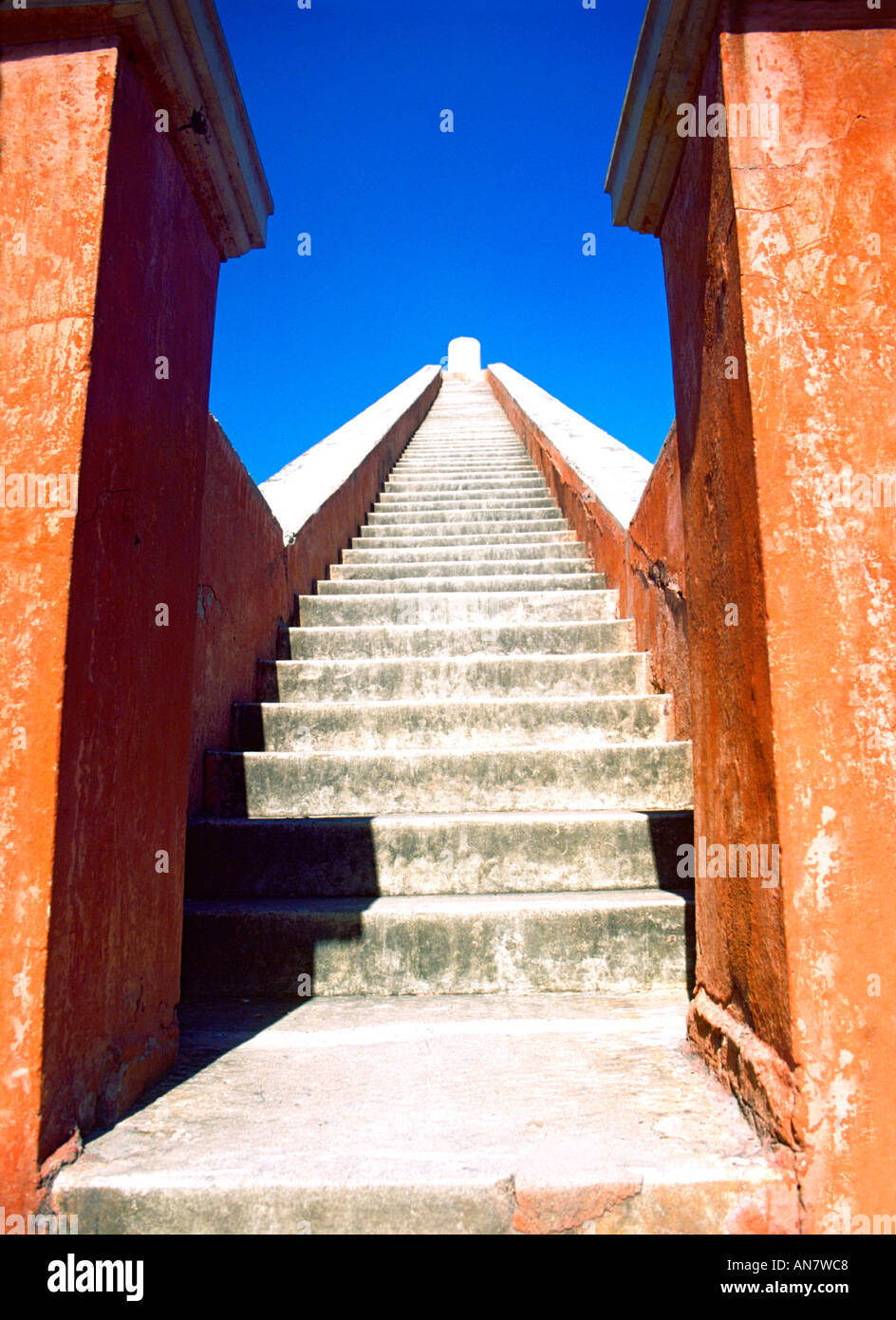 Flight of stairs of the Ancient Observatory Jantar Mantar, Delhi, India ...