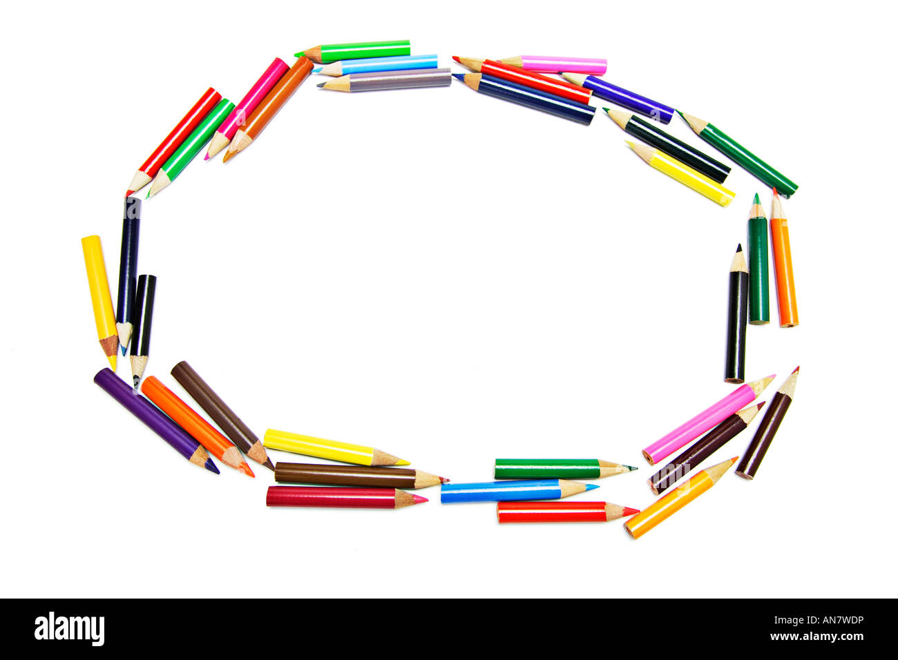 Colour Pencils Arranged in Circle Stock Photo - Alamy