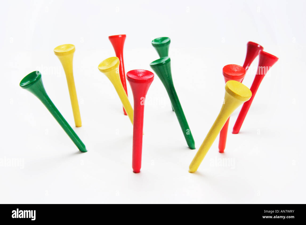 Arrangement of Golf Tees on White Background Stock Photo - Alamy