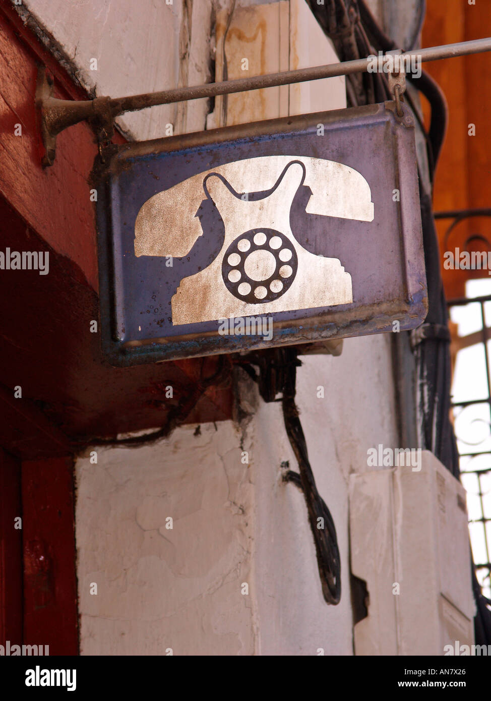 Wall sign of telephone hi-res stock photography and images - Alamy