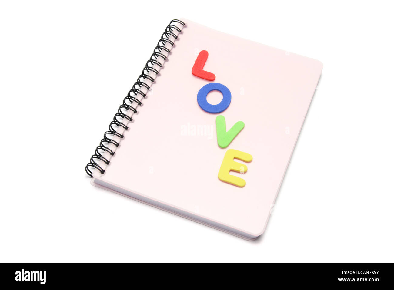 Love Note Book on White Background Stock Photo - Alamy
