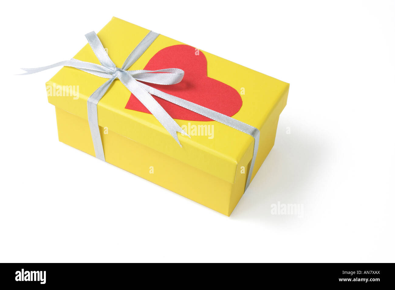 Gift Box with Love Heart Stock Photo - Alamy