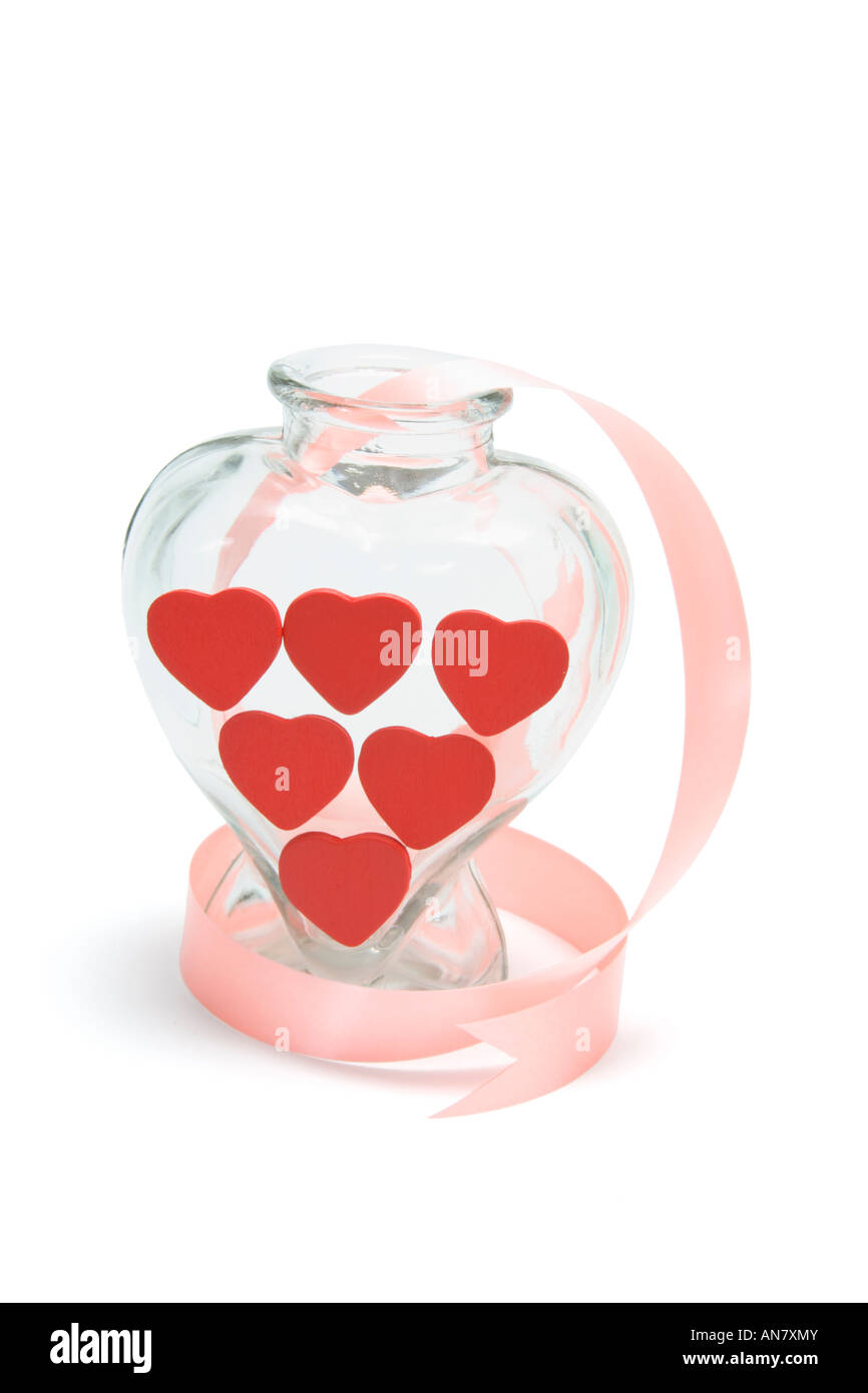 Vase with Red Love Hearts Stock Photo - Alamy