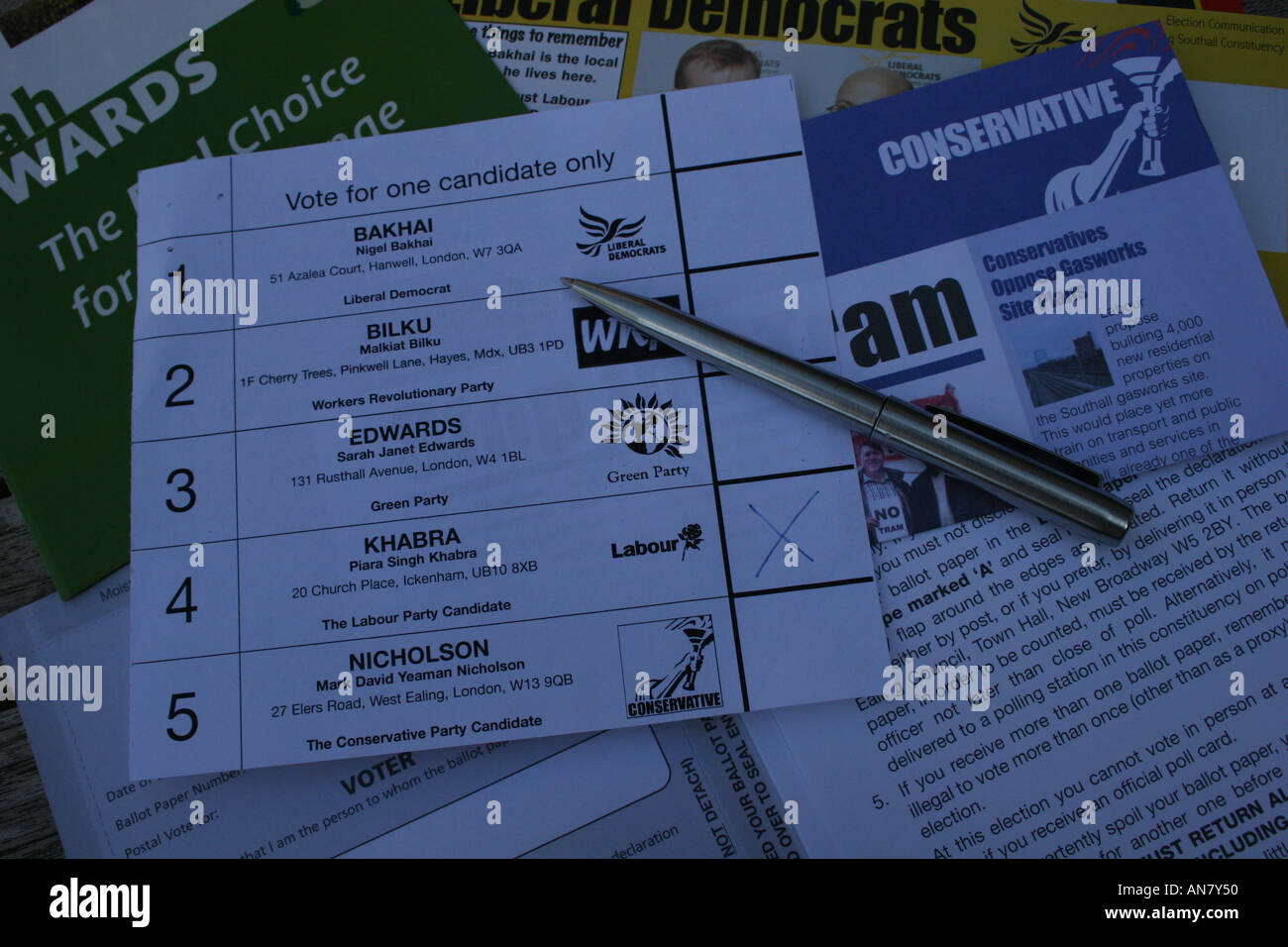 Postal voting form hi-res stock photography and images - Alamy