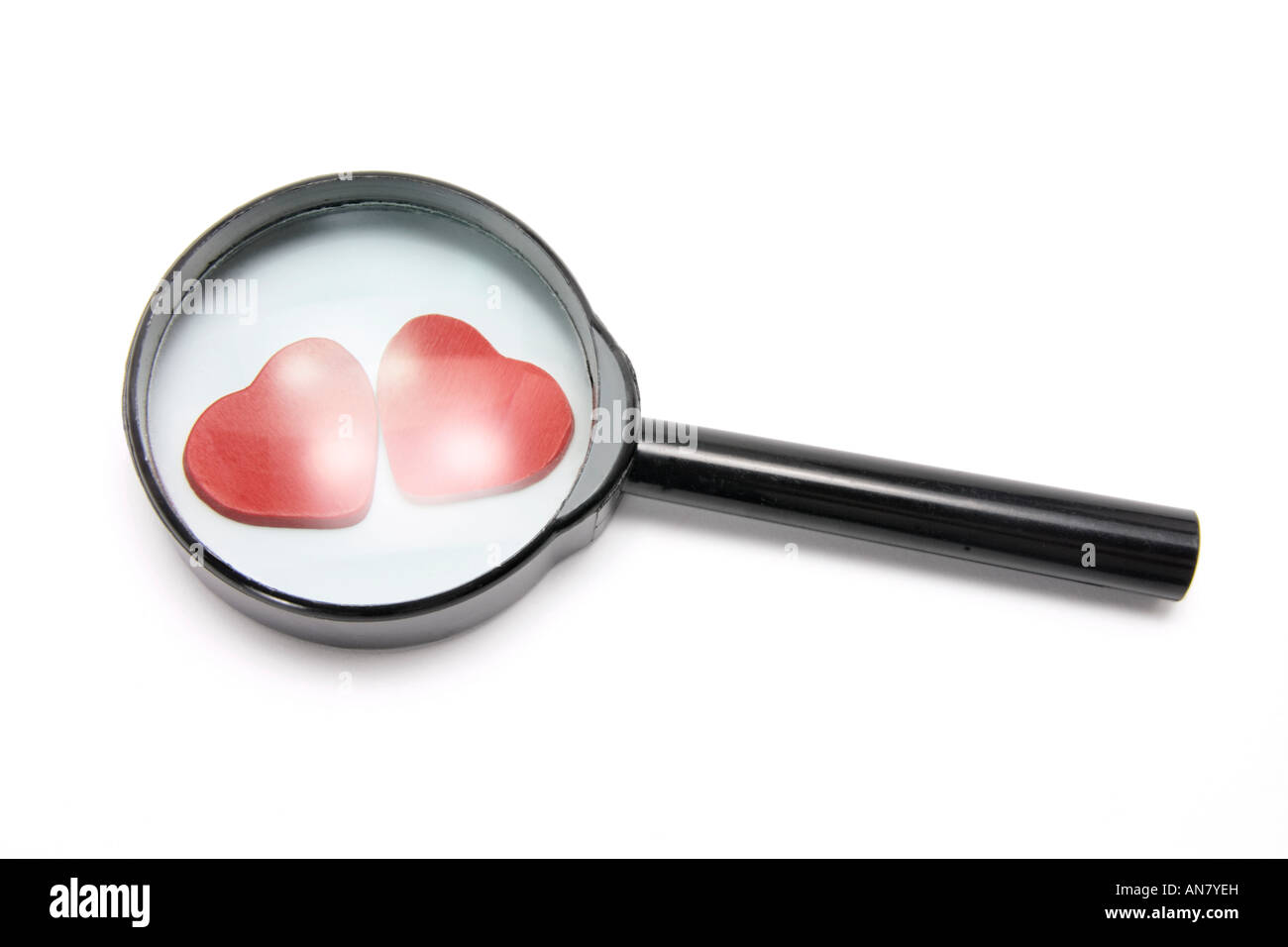 Love symbol magnifying glass hi-res stock photography and images - Alamy