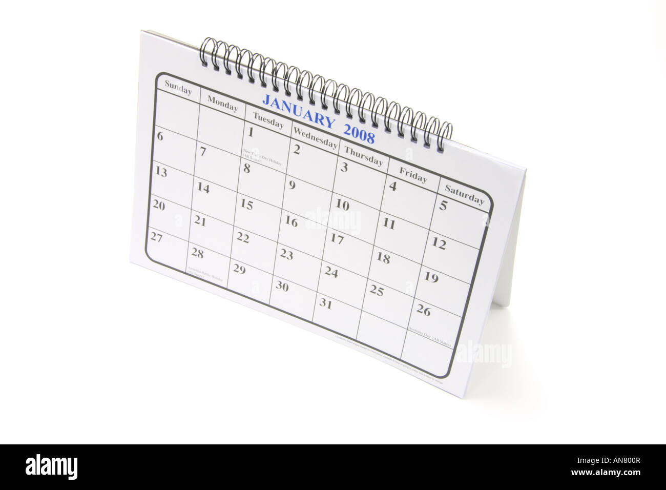 Desk Calendar on White Background Stock Photo - Alamy