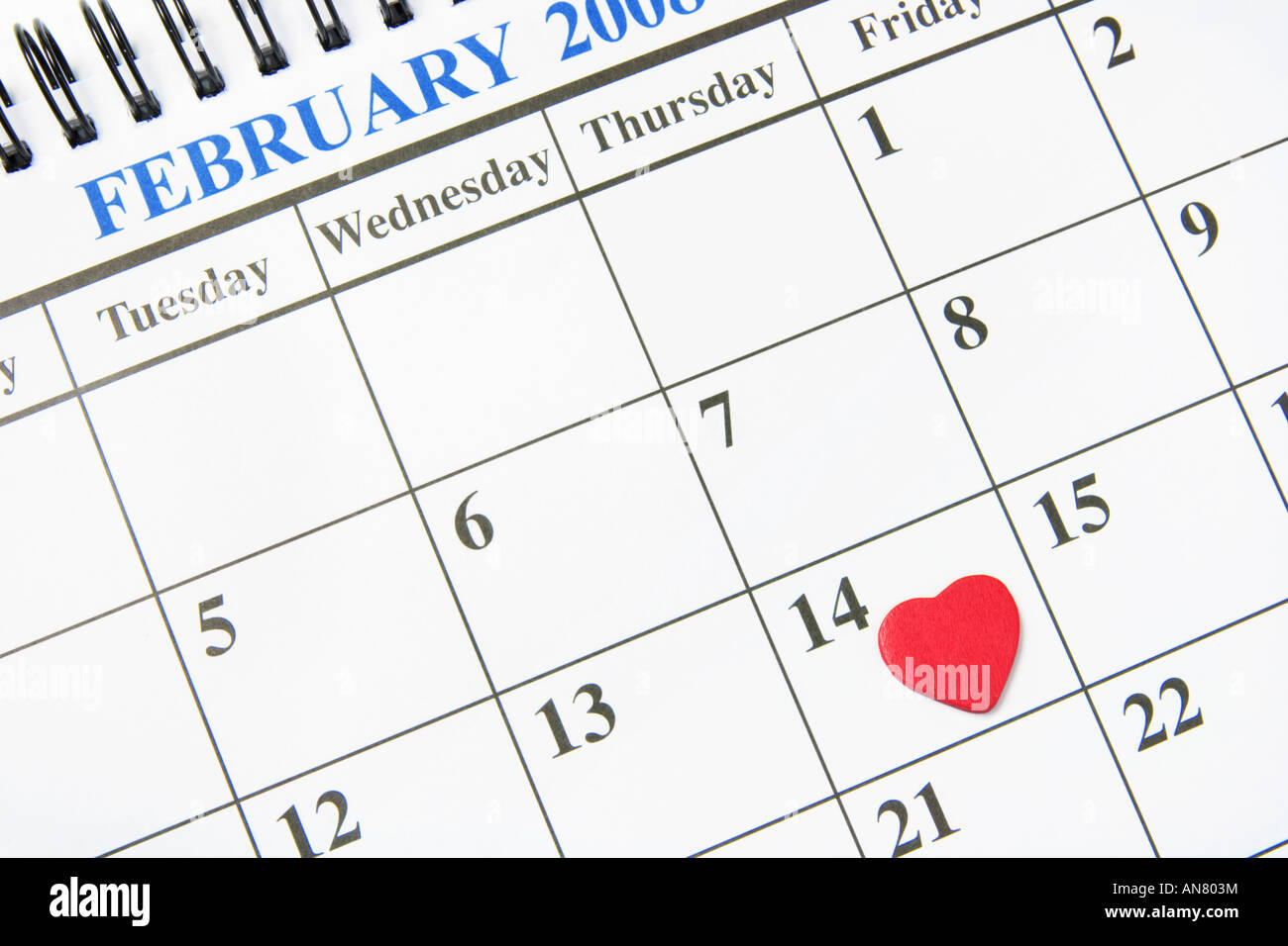 Calendar with Heart Symbol Stock Photo - Alamy