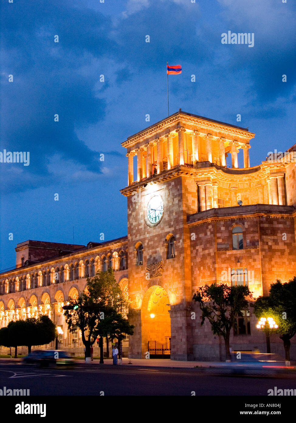 Republic Square at night, Yerevan, Armenia Stock Photo - Alamy