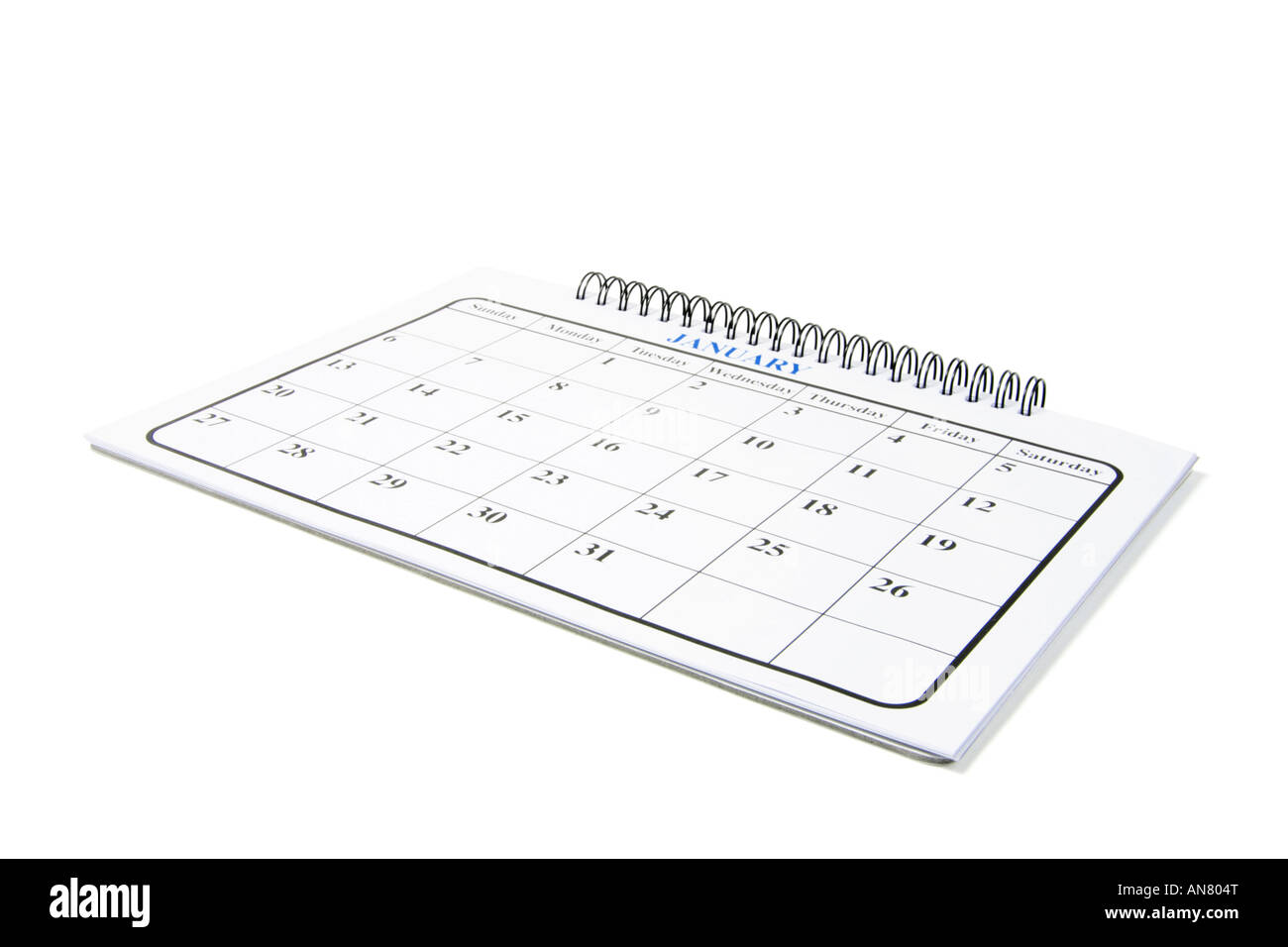 Calendar on White Background Stock Photo - Alamy