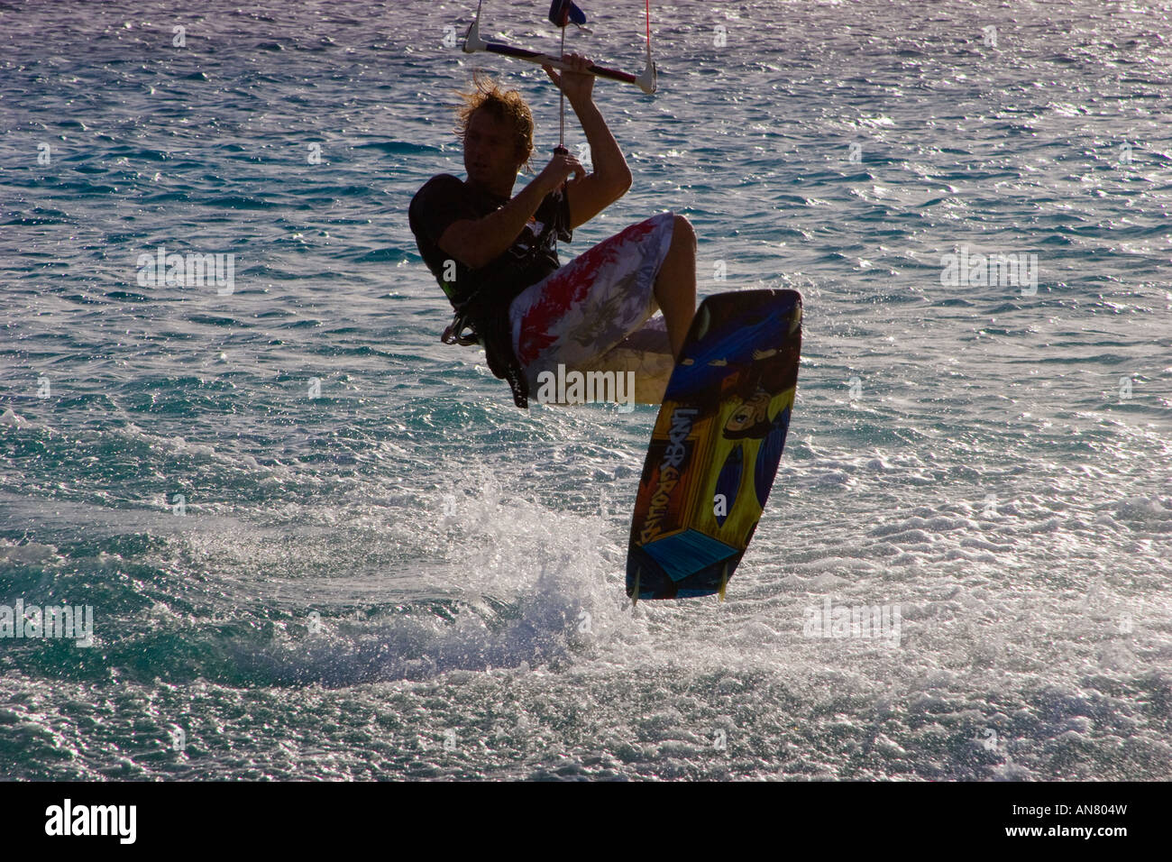 Kite Surfer Jumping Stock Photo - Alamy