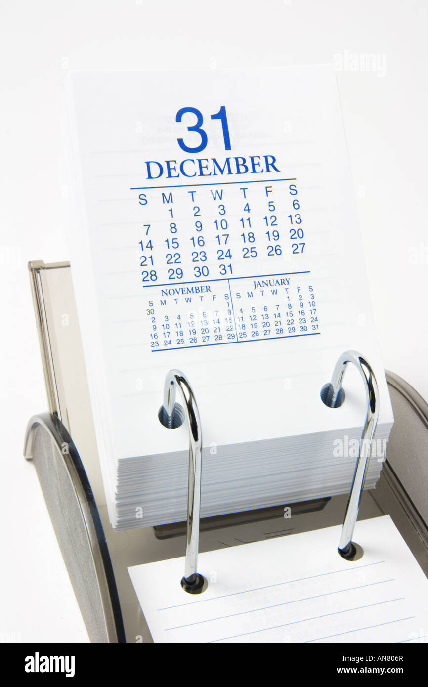 Close Up of Desk Calendar Stock Photo - Alamy