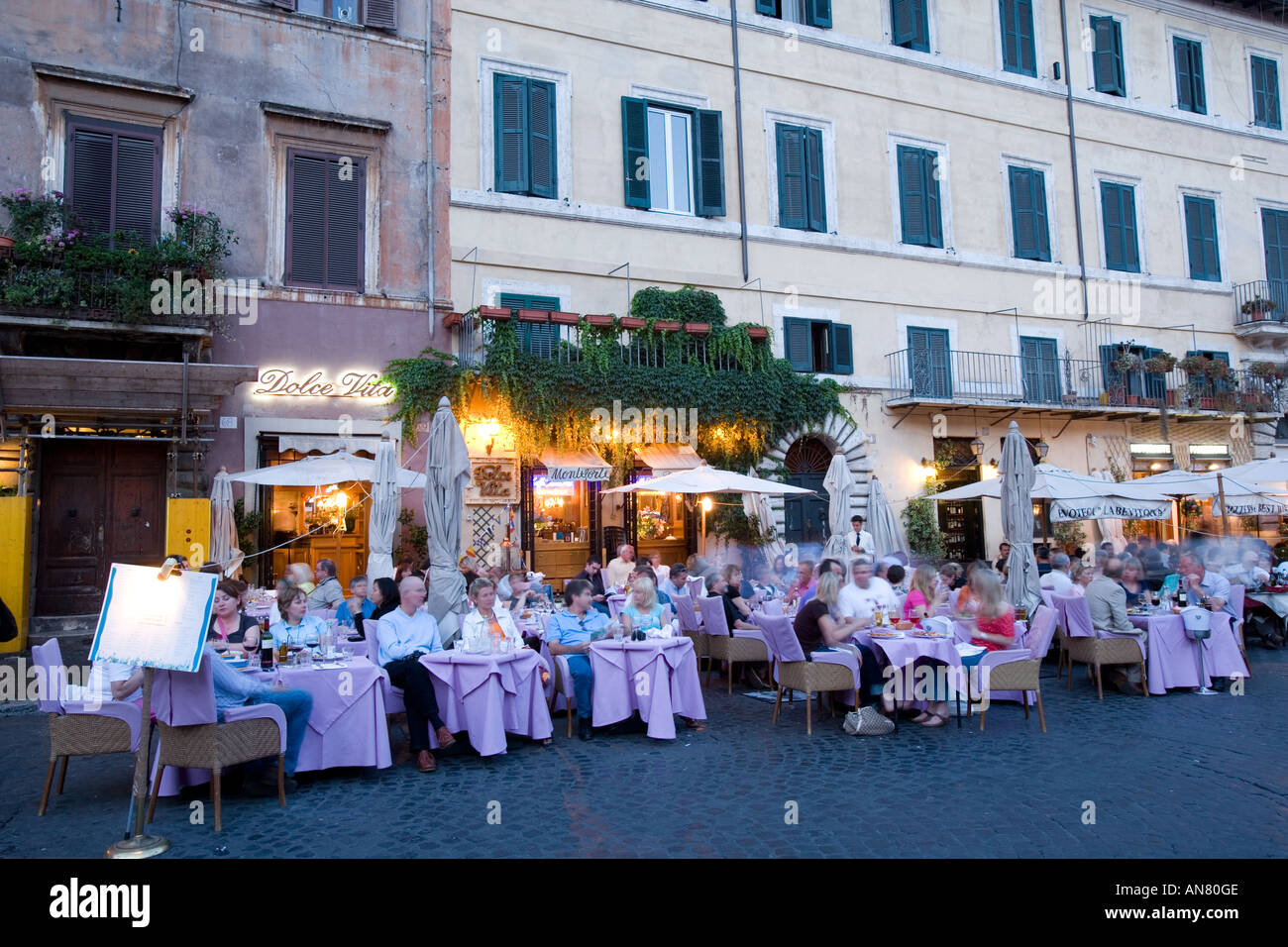Italy Rome Piazza Navona Pavement Cafes Stock Photo - Alamy
