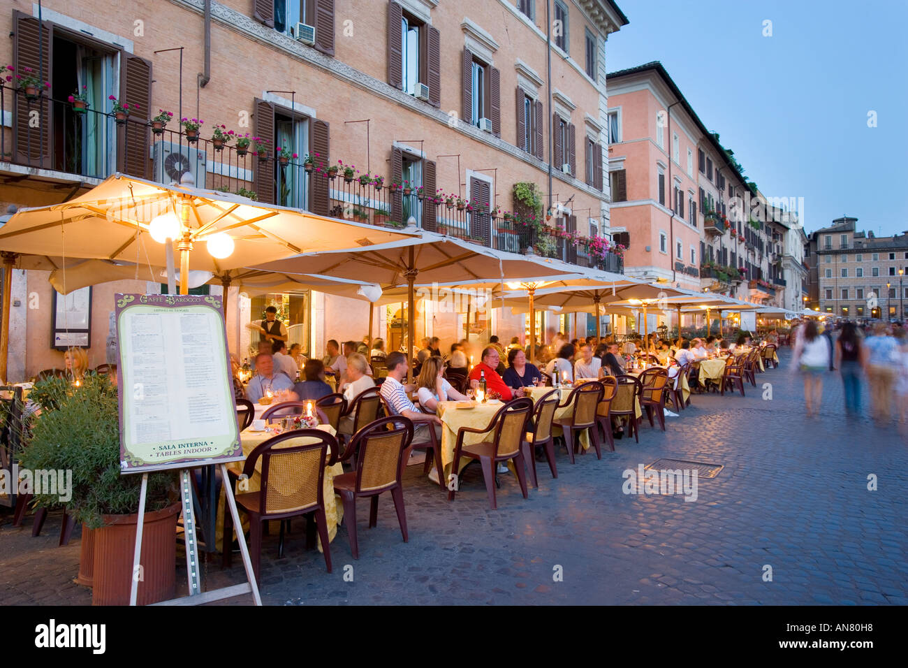 Italy Rome Piazza Navona Pavement Cafes Stock Photo - Alamy