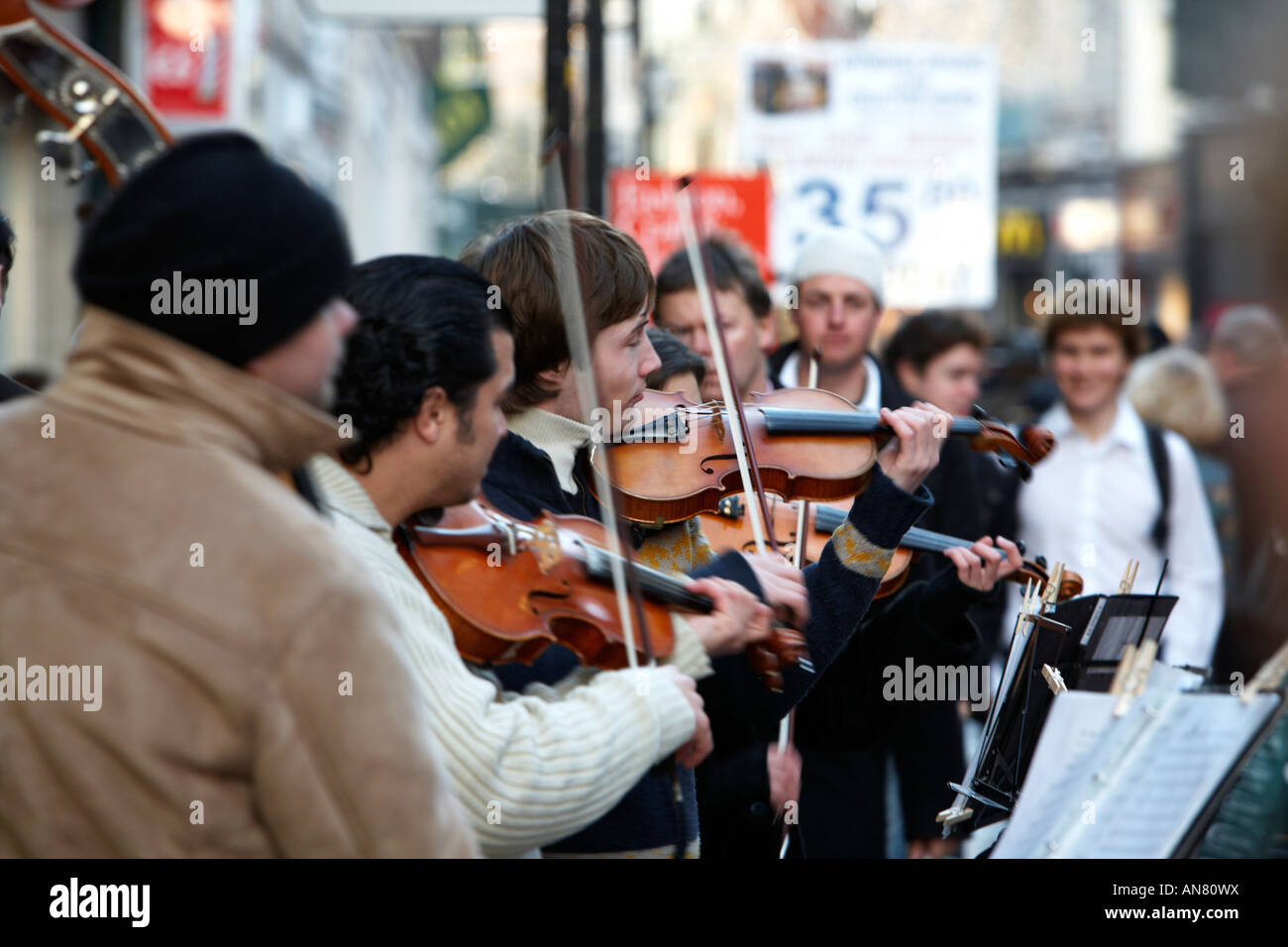 violin playing buskers on grafton street Dublin Republic of Ireland ...
