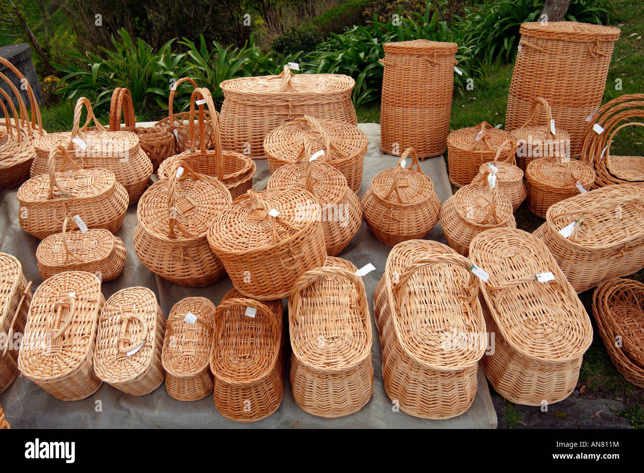 Wicker baskets Azores islands handicraft made in Agua de Pau Sao Miguel ...