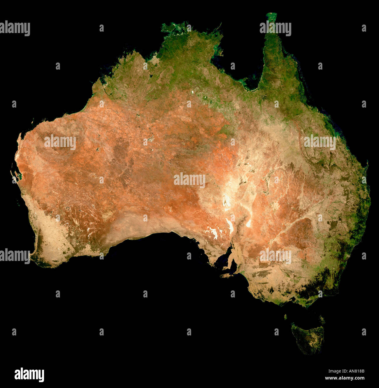 Australia a full satellite view Stock Photo - Alamy