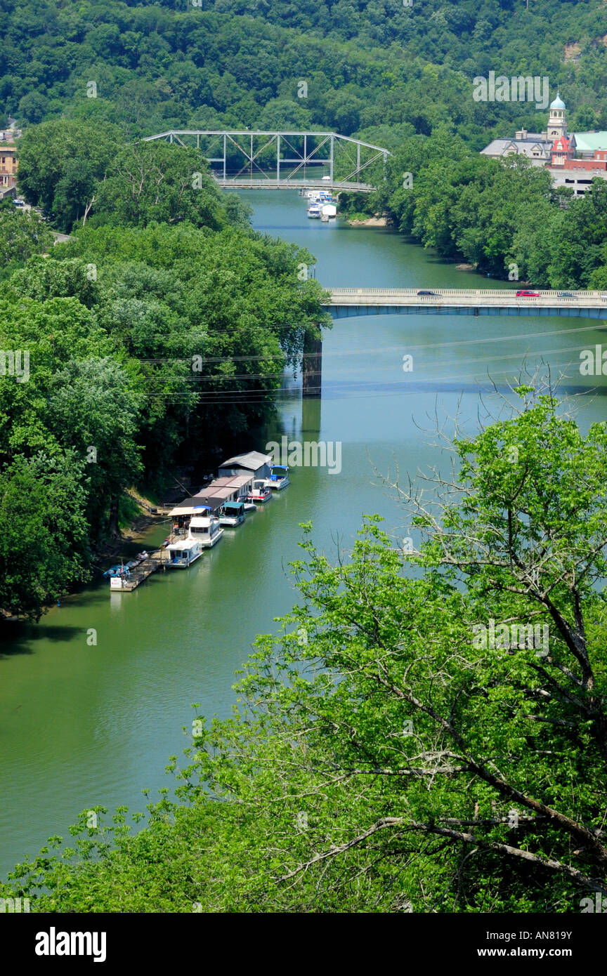 Stock image of Kentucky River and the downtown buildings of the state ...
