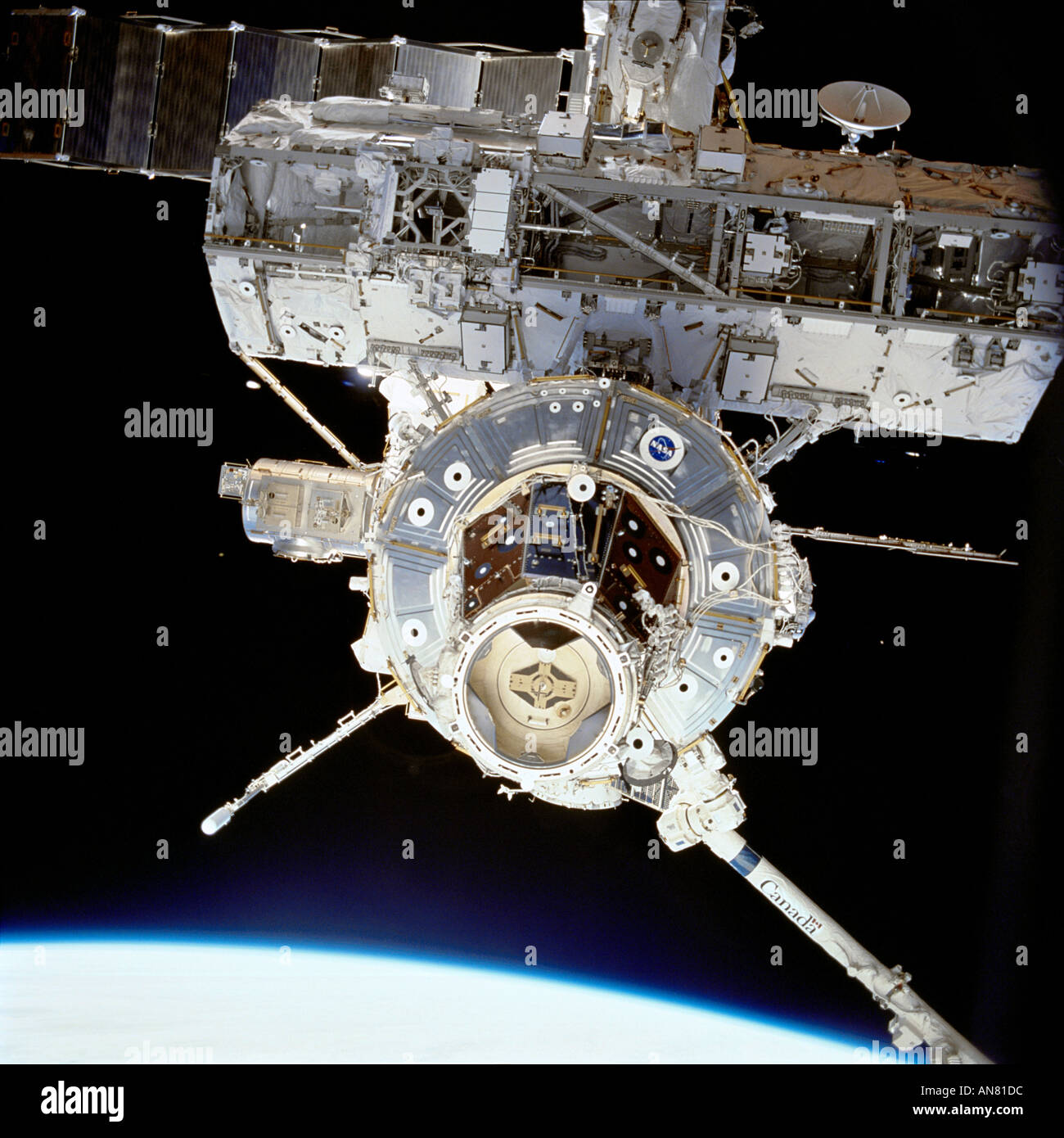 International Space Station ISS newly equipped with the 27 000 pound S0 ...