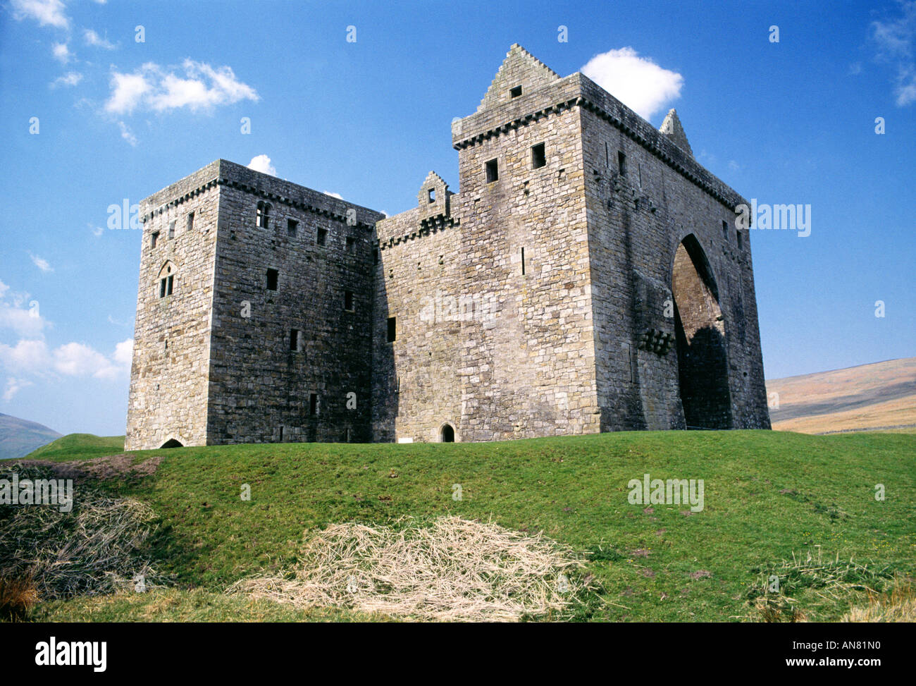 14th century Hermitage Castle Borders Stock Photo - Alamy
