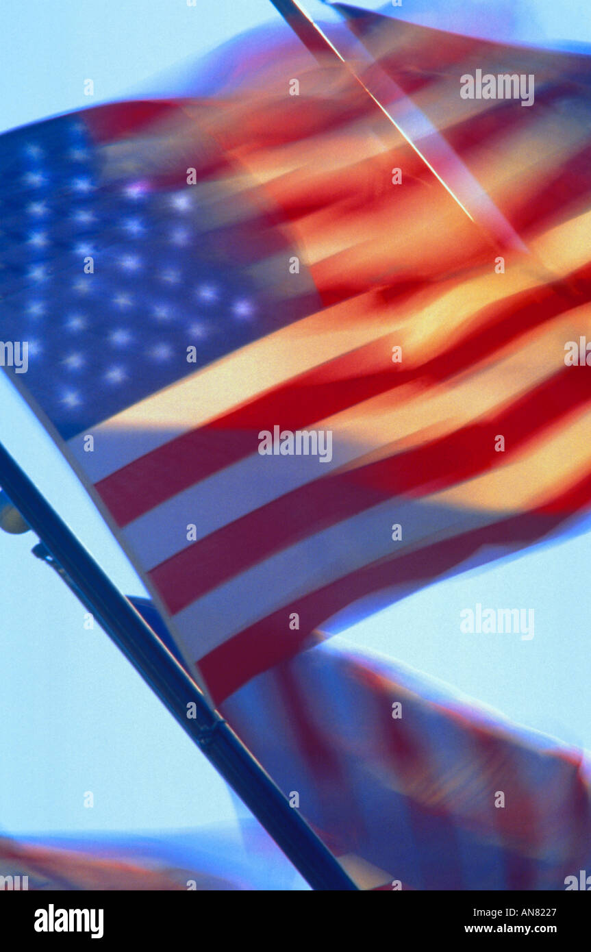 American Flag waving in the wind Stock Photo - Alamy