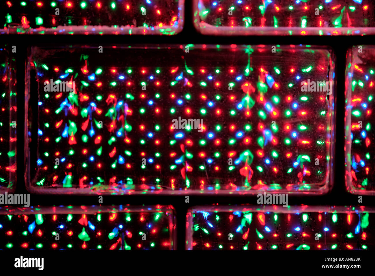 Glass Wall with Digital LEDs Stock Photo - Alamy