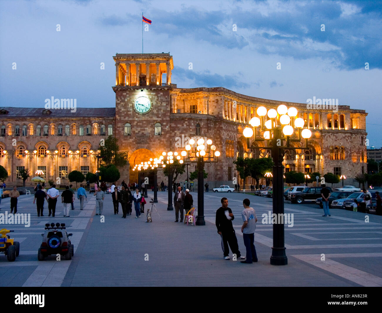 Republic Square at night, Yerevan, Armenia Stock Photo - Alamy