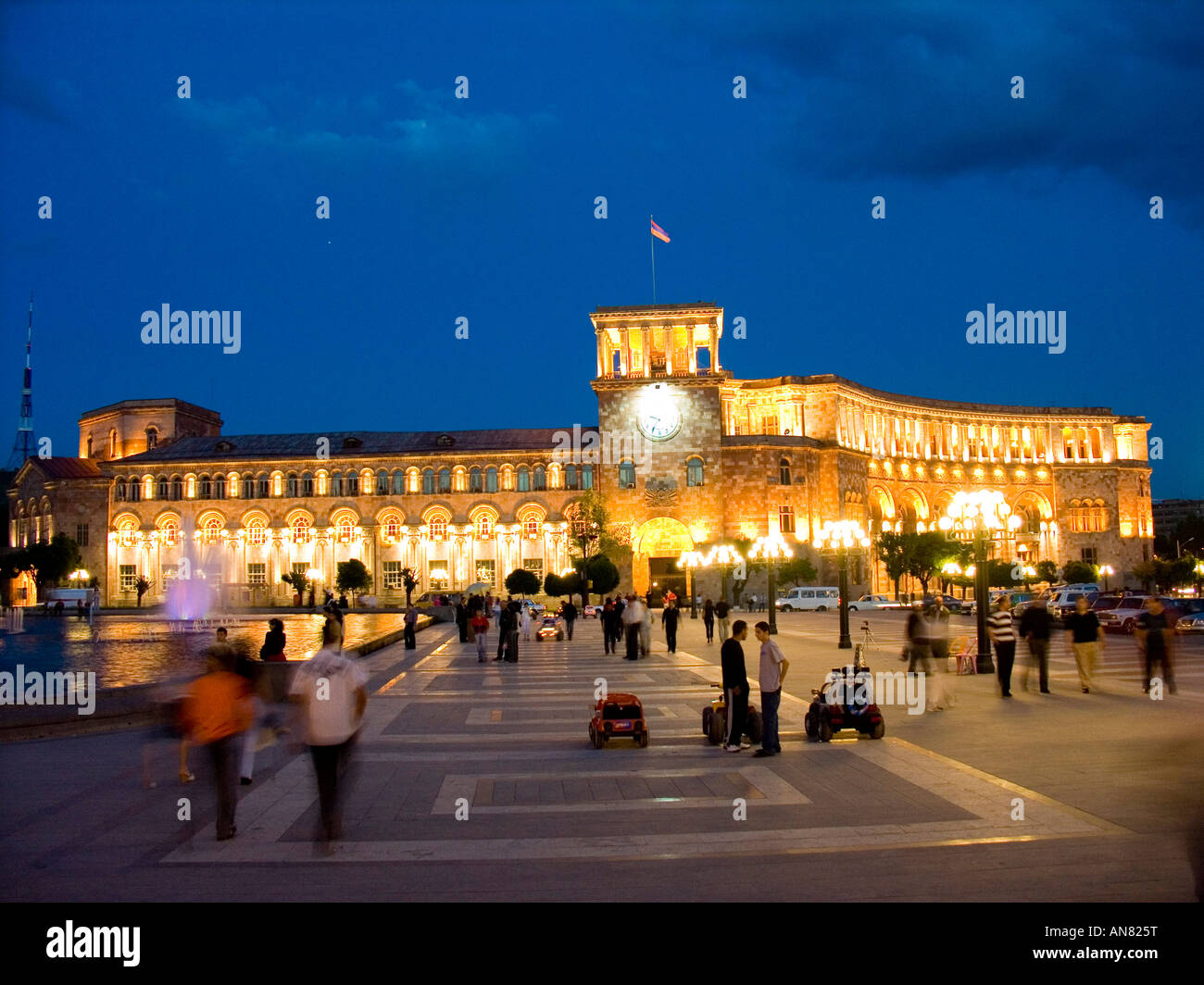 Republic Square at night, Yerevan, Armenia Stock Photo - Alamy