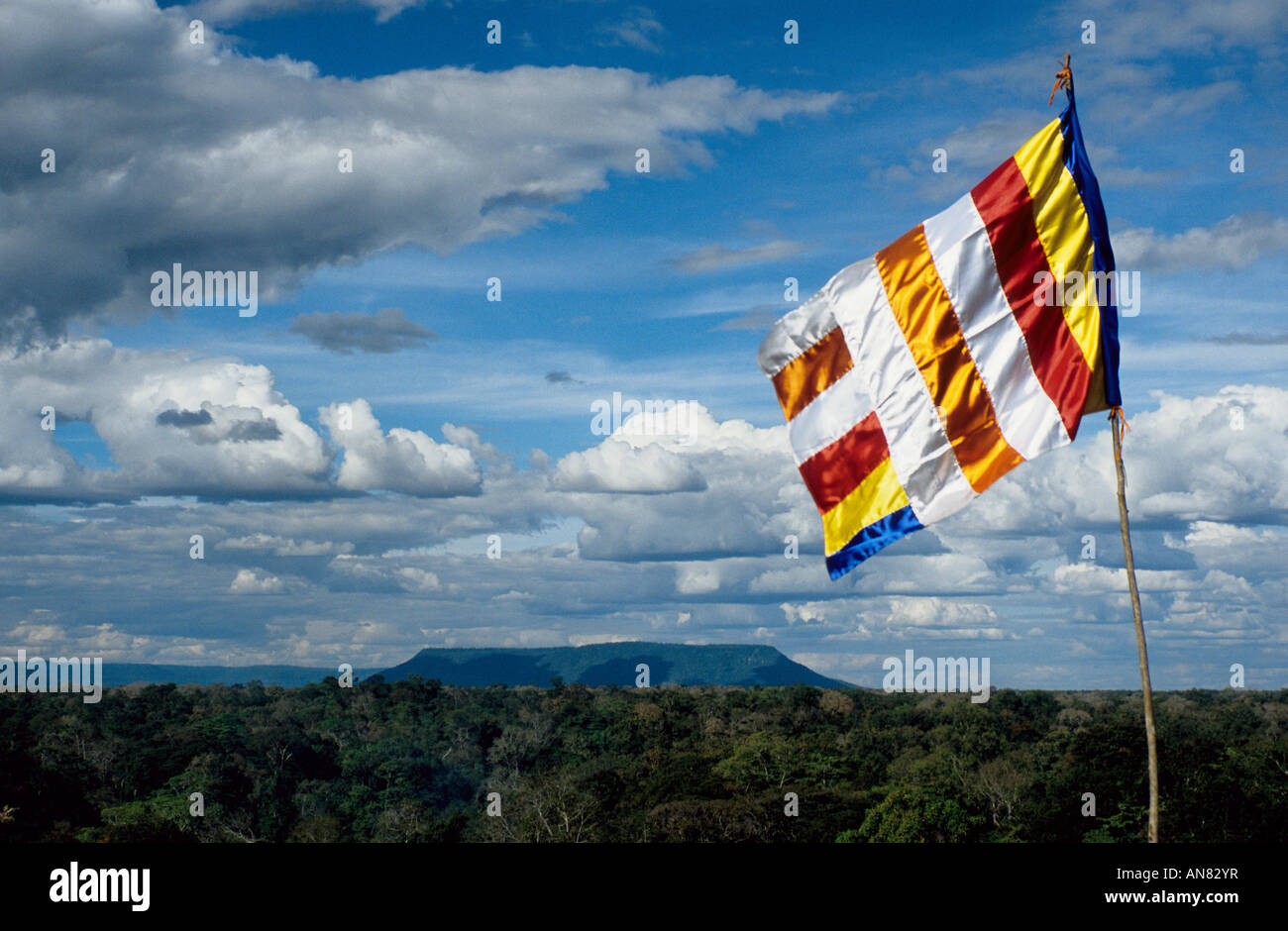 View over the jungle from the summit of Prasat Thom pyramid, Koh Ker ...