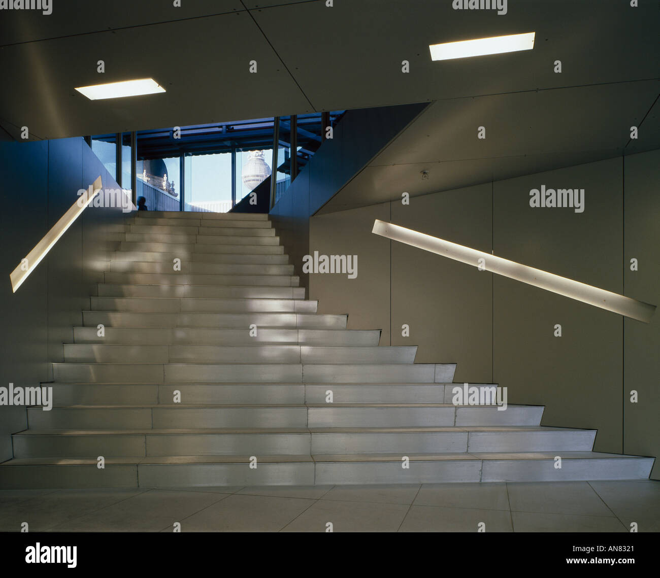 Netherlands Embassy, Berlin. Interior showing part of the trajectory ...