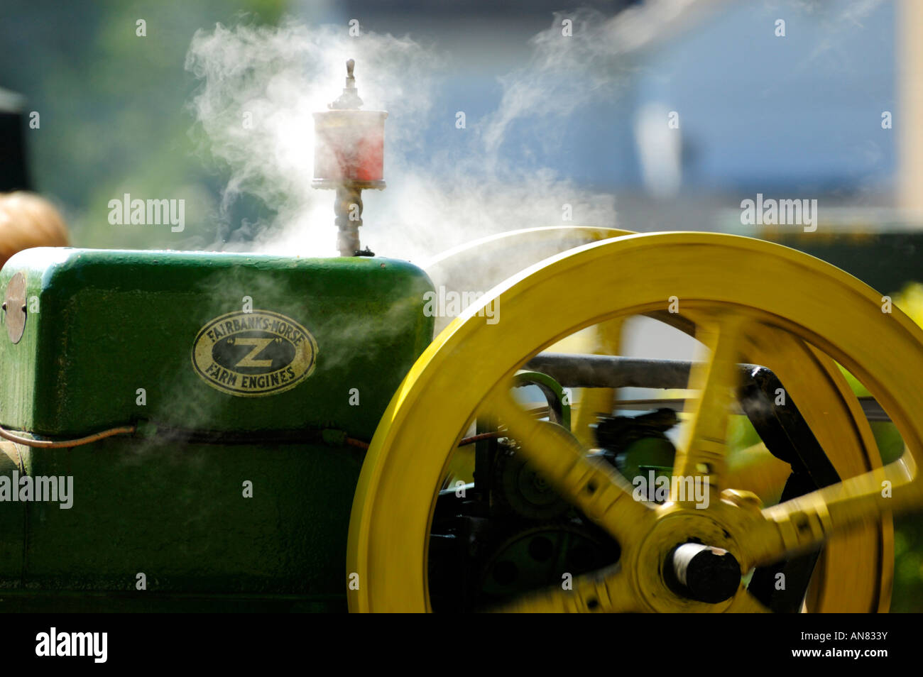 A Running Steam Engine Used on a Farm Stock Photo - Alamy