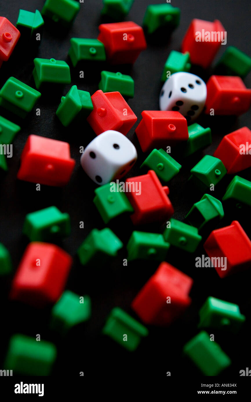 MONOPOLY DICE, HOUSES AND HOTELS Stock Photo - Alamy
