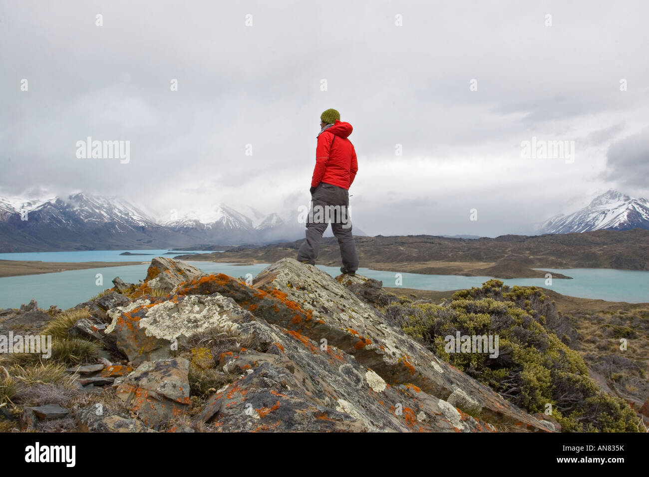 Man Stood on Hill Stock Photo - Alamy
