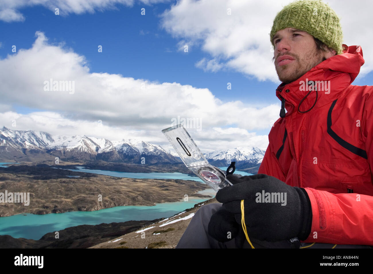 Man with Compass Stock Photo - Alamy