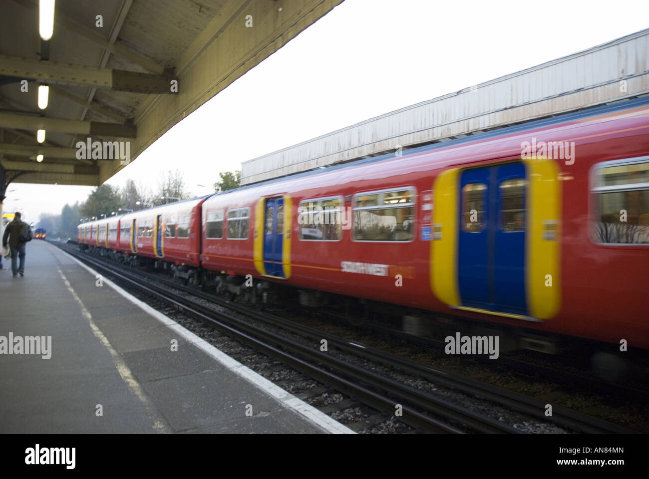 A train departs Earlsfield overland train station in London's south ...