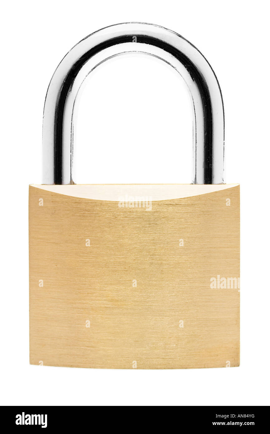 Simple padlock isolated on a white background Stock Photo - Alamy