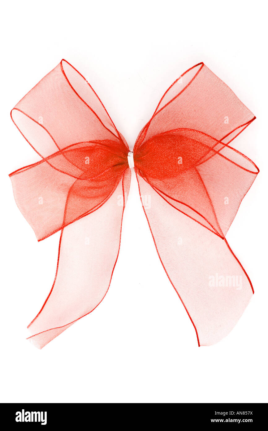 Red bow isolated on a white background Stock Photo - Alamy