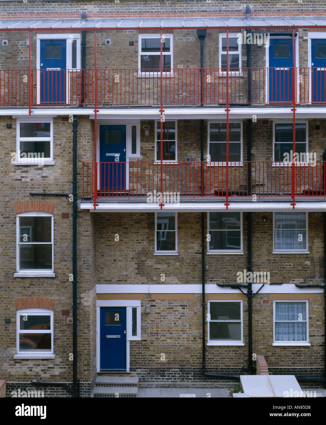 Community Housing, Fulham Court. Exterior elevation. Architect: Pollard ...