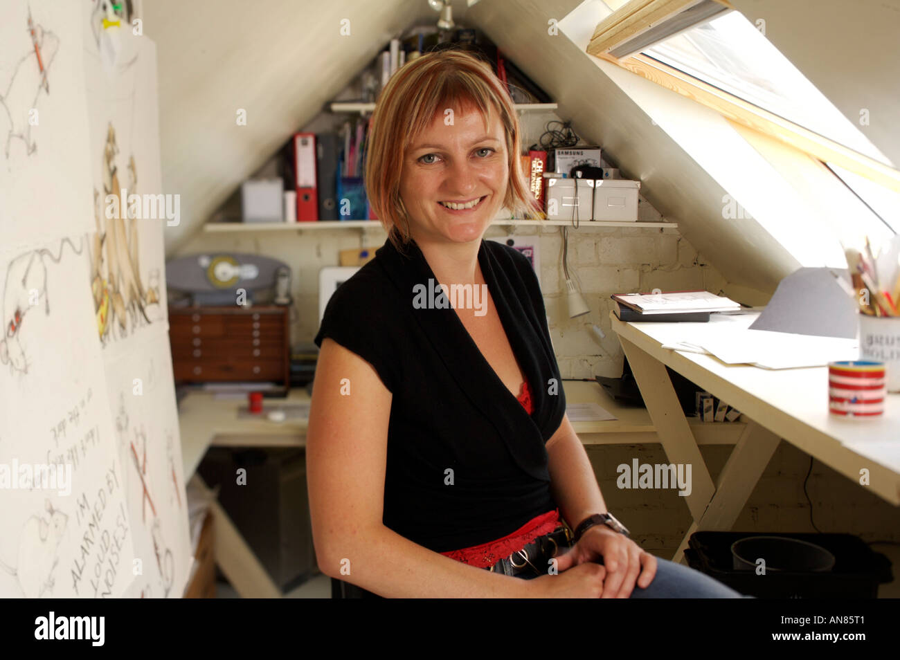 Emily Gravett a childrens book author and illustrator pictured in her ...