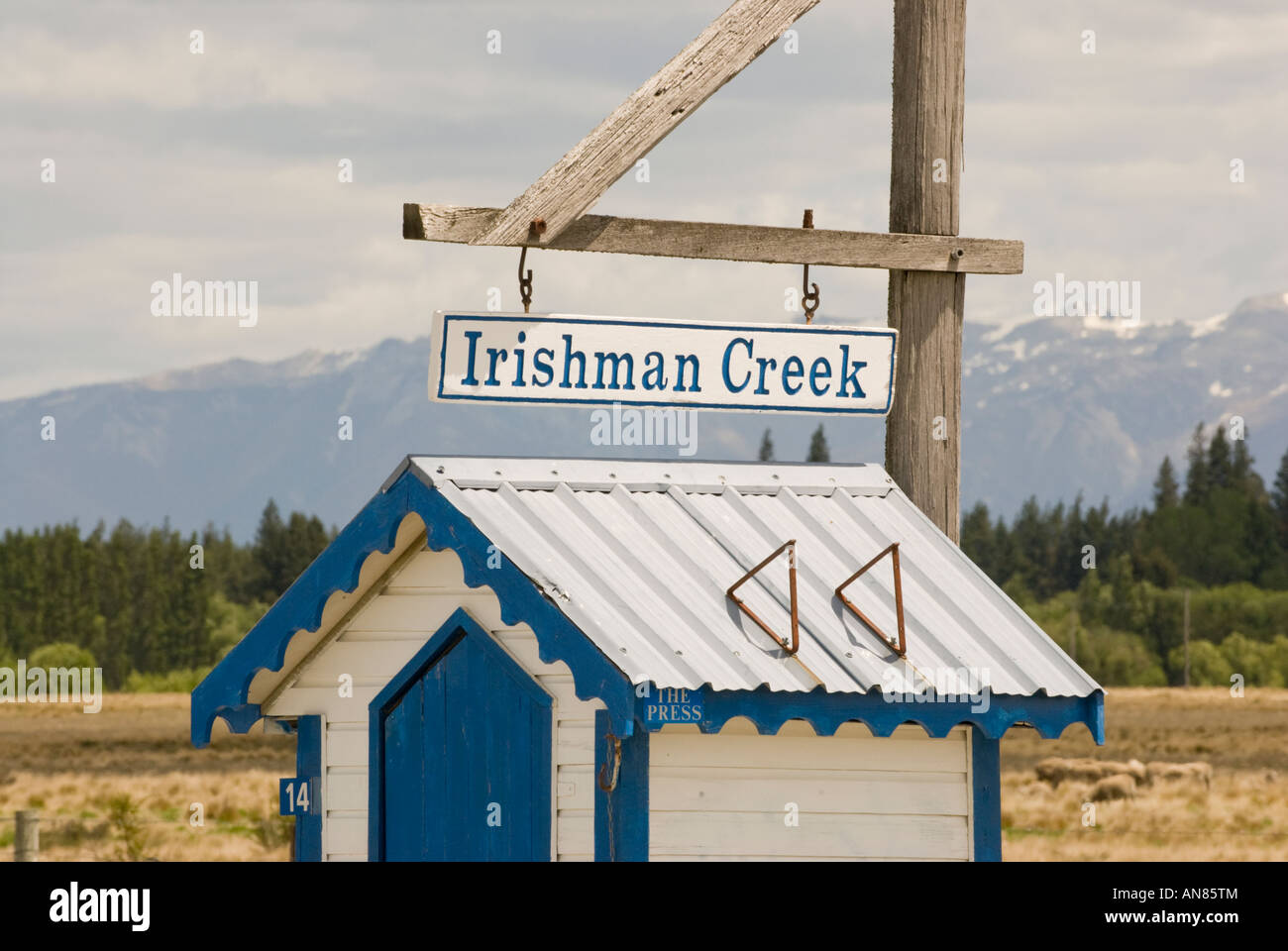 Sentry style mail box at Irishman Creek Stock Photo - Alamy