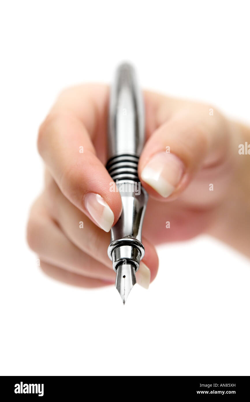 Ready to sign a contract. Isolated on a white background Stock Photo ...
