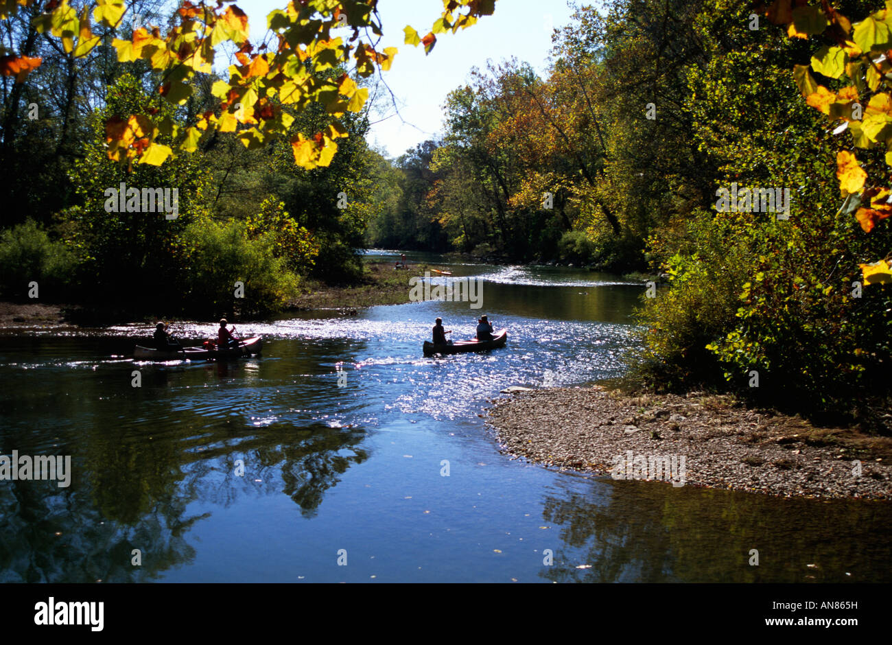 Canoes on the Harpeth River, Tennessee Stock Photo - Alamy