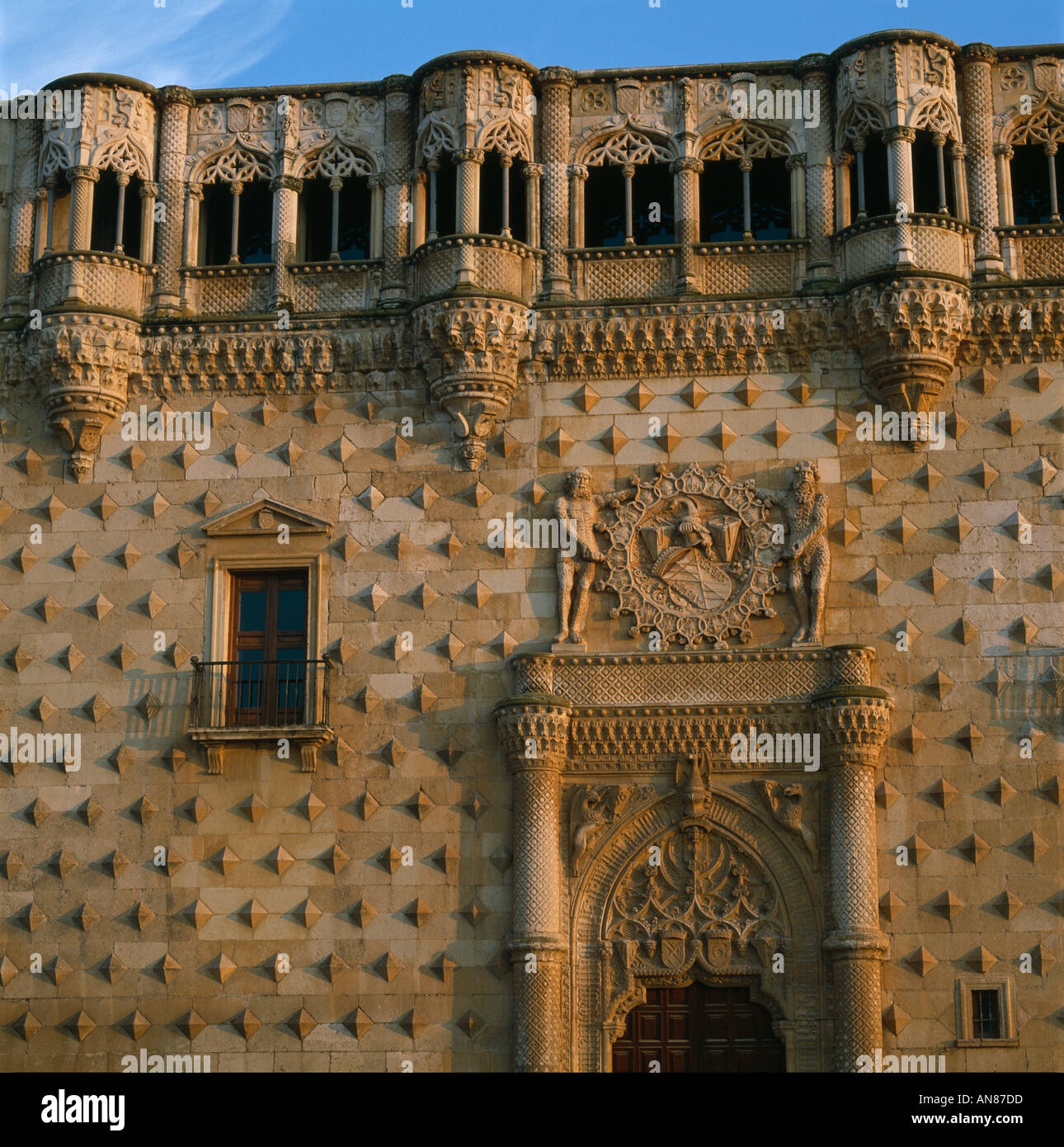 Palacio de los Duques del Infantado, Guadalajara, Spain. Exterior view ...