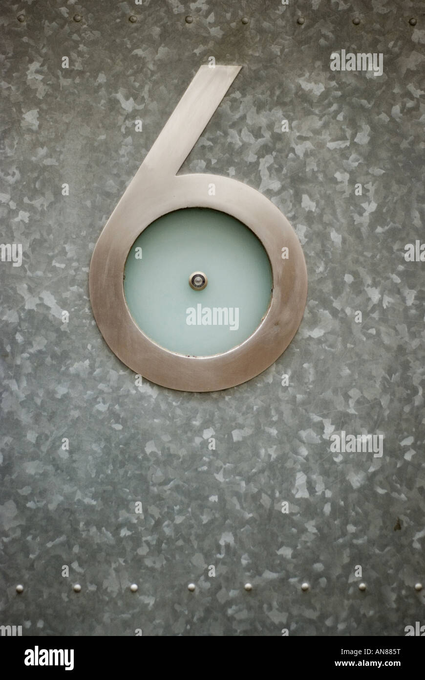 The number six on a door with spy hole in Westminster, London Stock ...