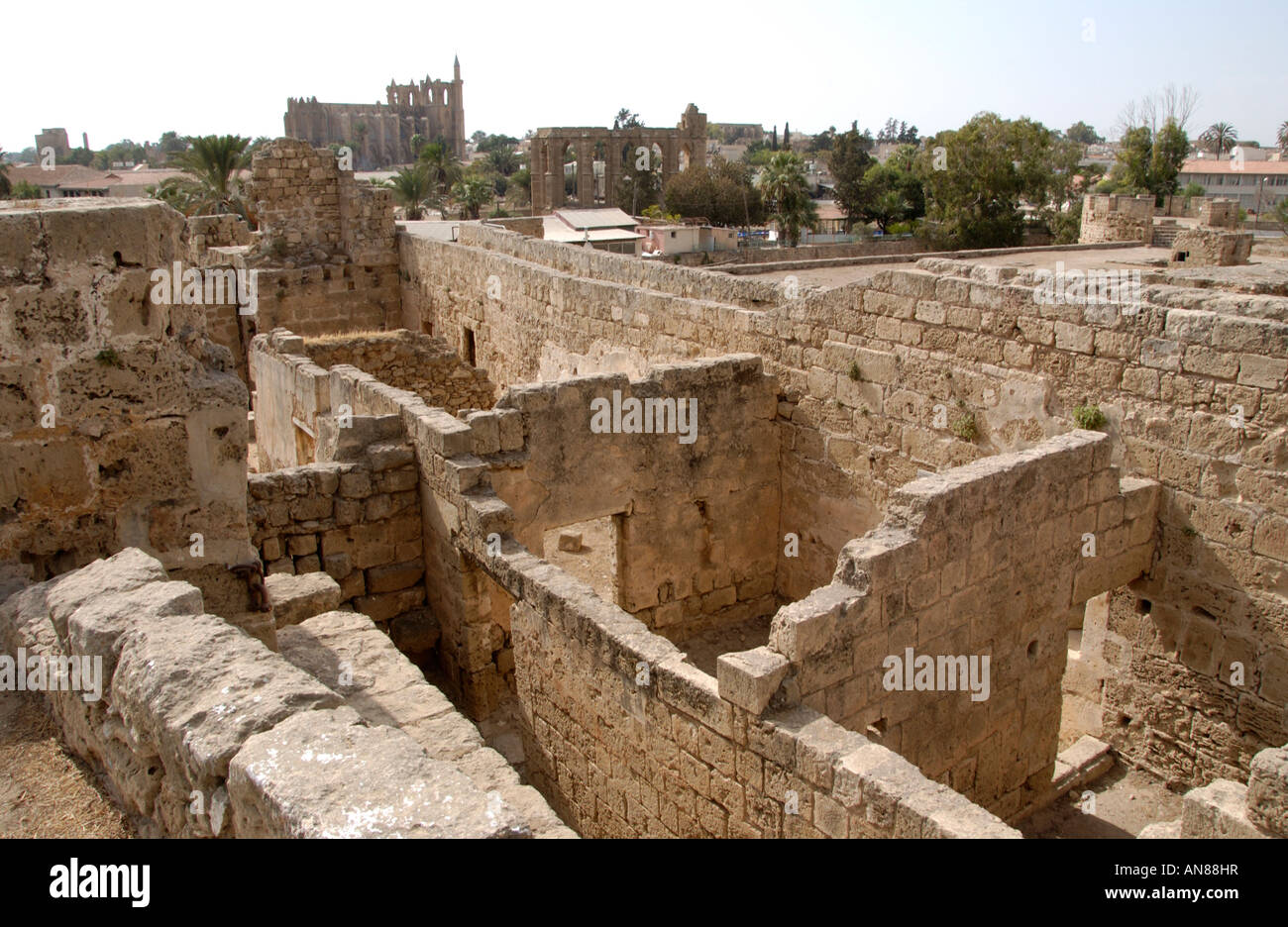 Othello's Tower Famagusta on the Mediterranean island of Cyprus in the ...